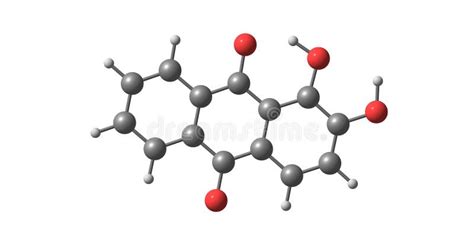 Alizarin Molecular Structure Isolated On Grey Stock Illustration