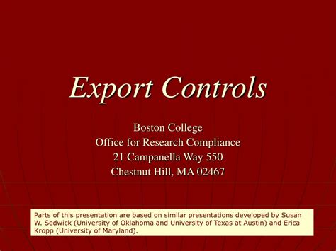 PPT Export Controls PowerPoint Presentation Free Download ID 415291