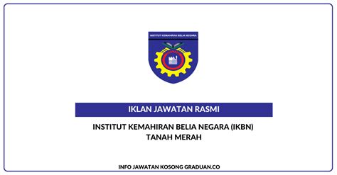 Permohonan Jawatan Kosong Institut Kemahiran Belia Negara Ikbn Tanah Merah • Portal Kerja