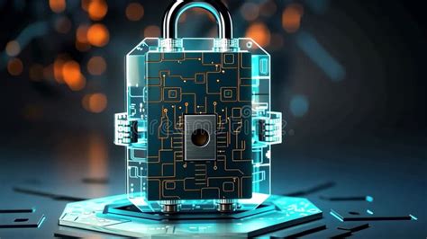 Futuristic Digital Lock With Neon Highlights Stock Footage Video Of Privacy Encryption 344994266