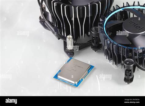 close up hight performance cpu with new active aluminum and copper heatsink isolated on white