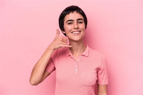 Premium Photo Showing A Mobile Phone Call Gesture With Fingers