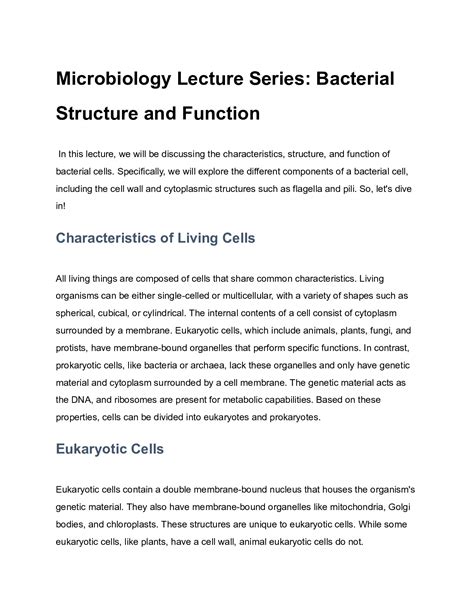 Bacteria Structure And Function Docmerit