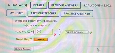 Locate And Classify Any Critical Points