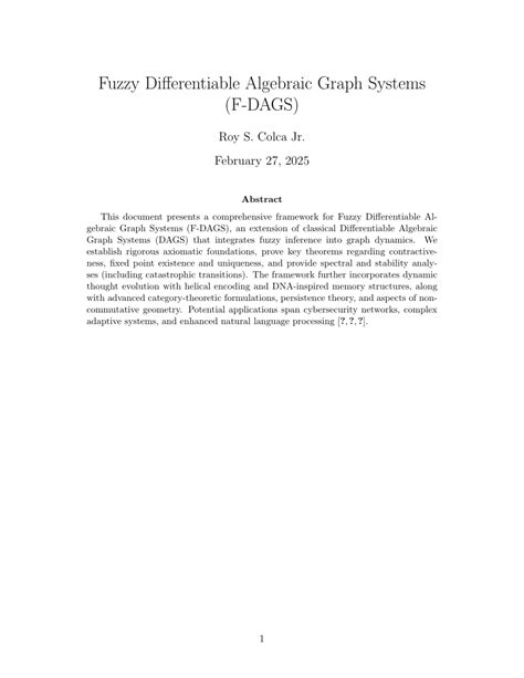 Pdf Fuzzy Differentiable Algebraic Graph Systems F Dags