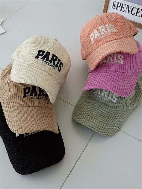파리스 자수 코듀로이 볼캡