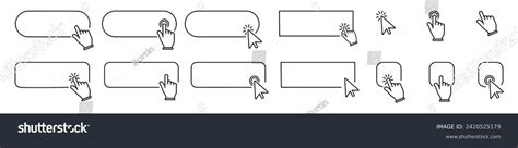 Click Blank Button Pointer Clicking Click Stock Vector Royalty Free
