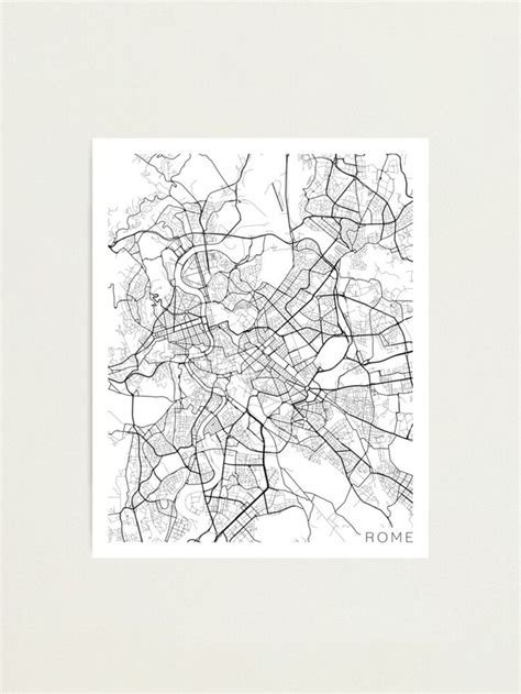 Black And White Map Of Rome Italy