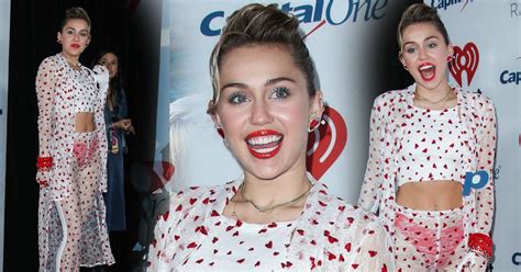 Wardrobe Malfunction Miley Cyrus Flashes Red Underwear In Sheer Outfit