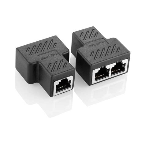 Mhinese 1 Paar Rj45 Splitter Lan Splitter 1 Auf 2 Für Cat5 Cat5e Cat6