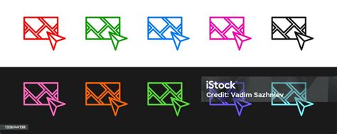 흑백 배경에 격리 된 도시지도 탐색 아이콘의 라인 인포 그래픽을 설정합니다 모바일 앱 인터페이스 컨셉 디자인 지오라세이션 개념 벡터 Brand Name Smart Phone