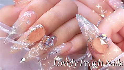 상큼한 복숭아빛 러블리 네일🍑 셀프네일💅🏻 네일아트 네일asmr Nails 네일연장 러블리네일 과일네일 귀여운네일 로맨틱네일 여성스러운