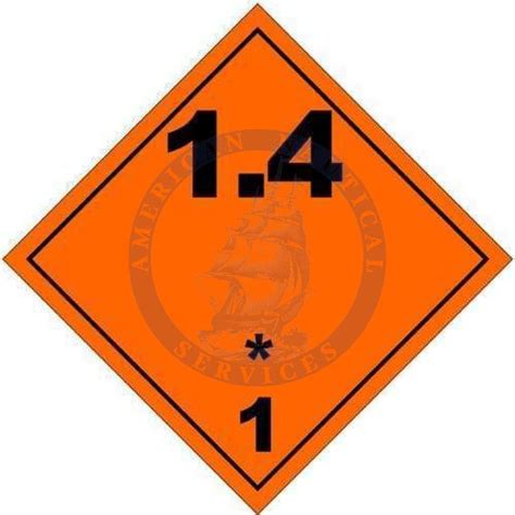 Placard Class 1 4 Explosive International Wordless Amnautical