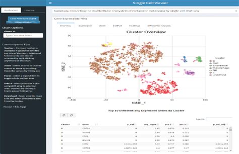 1 Overview Page Showing Cluster Identity And Differential Gene List