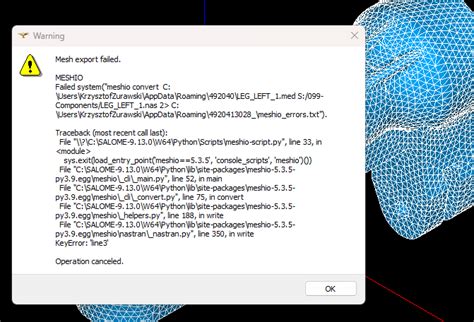 Meshio Error On Export To Nastran Salome Windows Development SALOME PROJECT