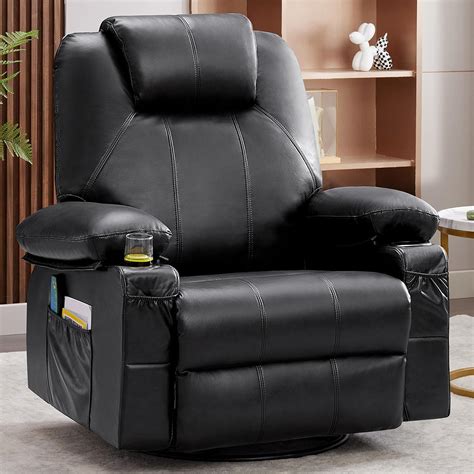 Mangodan Oversized Swivel Rocker Recliner Chair With Heat