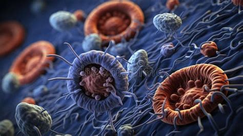 Microscopic View Of Parasites In A Stool Sample Generative Ai Stock