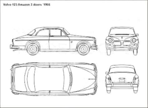 Volvo 122 Amazon 3 Doors ‘1966 2d Drawing Blueprints 66429
