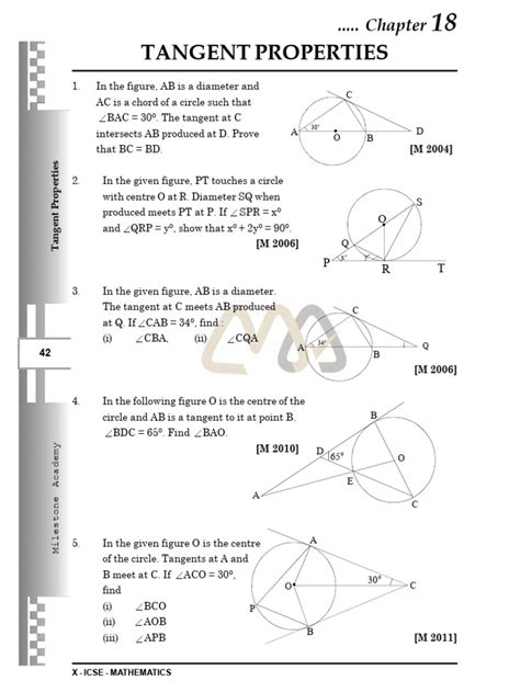 Tangent Properties Pdf Circle Algebraic Geometry