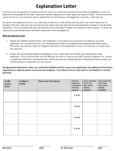 Letter Of Criminal Explanation Letter