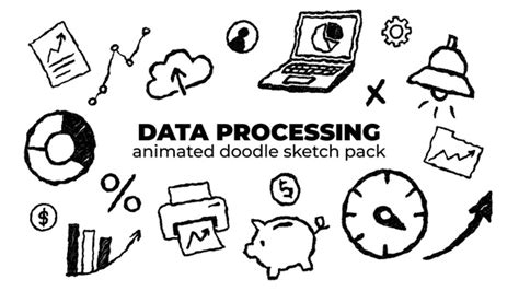 Data Processing Animated Doodle Sketch Pack After Effects Project Files