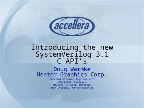 Ppt Introducing The New Systemverilog 31 C Apis Dokumentips