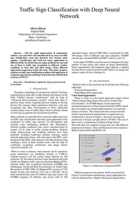 PDF Traffic Sign Classification With Deep Neural Network