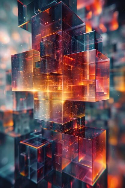 Premium Photo An Abstract Design Of 3d Cubes In A Pixel Grid With Varying Sizes And Heights
