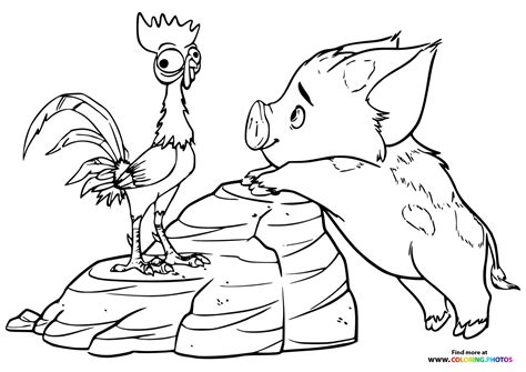 Moana Hei Hei Coloring Pages 2025