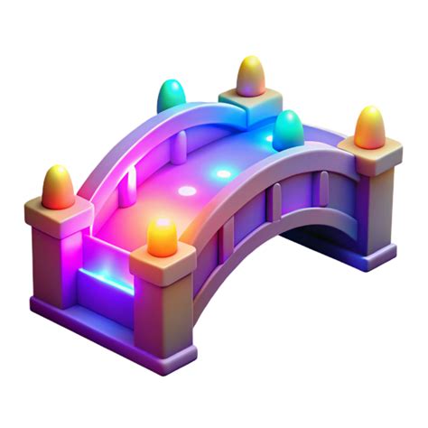Illuminated Bridge 3d Model Of A Colorful Arch Bridge With Lights 56095670 Png