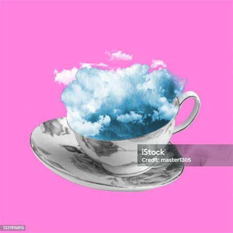 현대 미술 콜라주 현대적인 디자인 여름 분위기 날씨의 아름다운 느낌 합성사진에 대한 스톡 사진 및 기타 이미지 합성사진 컵 1990 1999 년 Istock