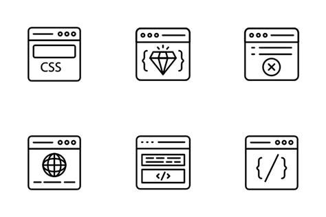 25635 Online Coding Website Icon Packs Logos Symbols Free Download