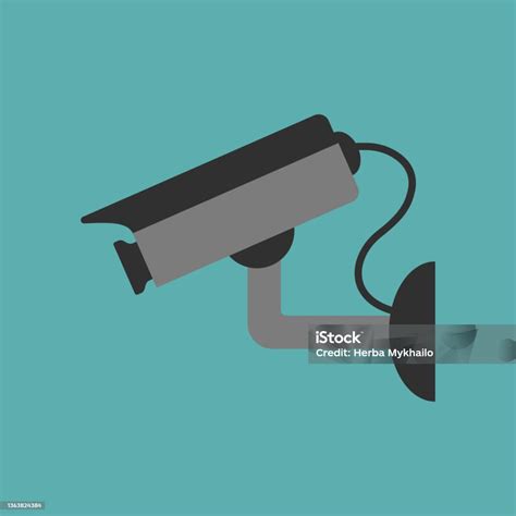 Ilustrasi Cctv Dengan Gaya Abstrak Ikon Tanda Perhatian Keamanan