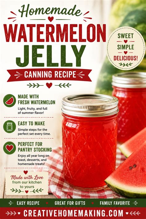Watermelon Jelly Canning Recipe For Summer Creative Homemaking
