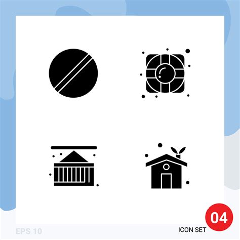 4 Universal Solid Glyphs Set For Web And Mobile Applications Biology Cargo Research Lifesaver