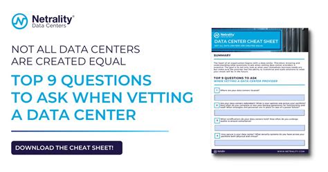 Netrality Data Centers On Linkedin Data Center Cheat Sheet