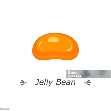 귀여운 오렌지 젤리 콩 사탕 흰색 배경에 격리된 벡터 일러스트 아이콘 젤리 빈에 대한 스톡 벡터 아트 및 기타 이미지 젤리