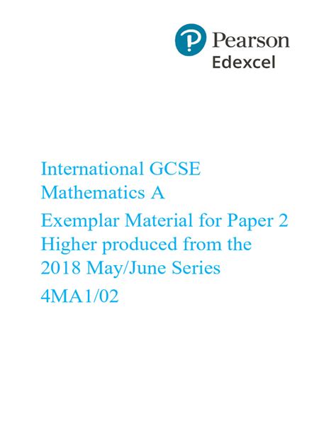 4ma1 Exemplars 2h Pdf Triangle Sphere