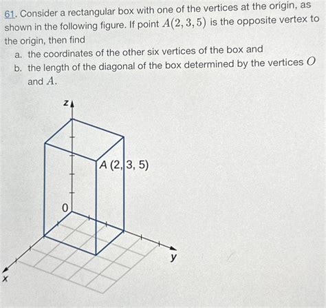 solved consider a rectangular box with one of the vertices