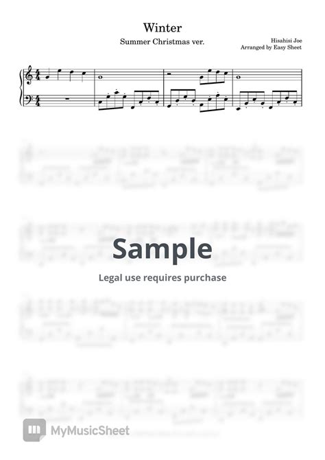 히사이시조 Winter Summer Christmas Ver Sheets By Easy Sheet
