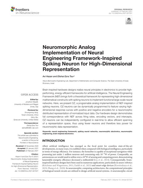 Pdf Neuromorphic Analog Implementation Of Neural Engineering Framework Inspired Spiking Neuron
