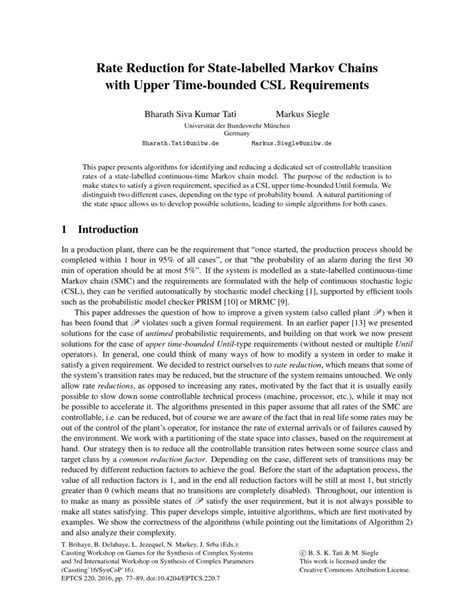 rate reduction for state labelled markov chains with upper time bounded
