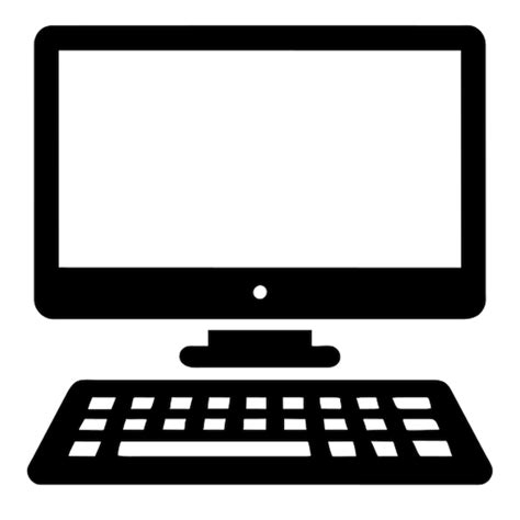 Premium Vector Modern Computer With Keyboard In The Front Pictogram
