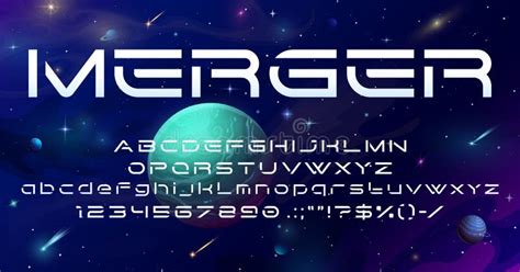 Futuristic Space Typeface Galaxy Alphabet Font Stock Vector Illustration Of Creative Future