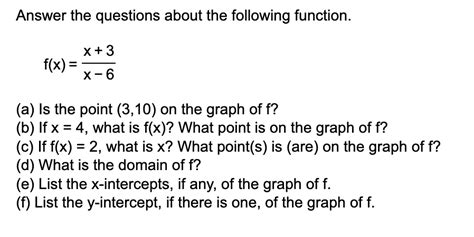 Solved Answer The Questions About The Following Function Chegg Com