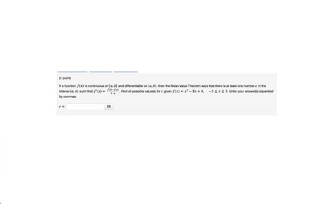 Solved 1 Point If A Function Fx Is Continuous On A B