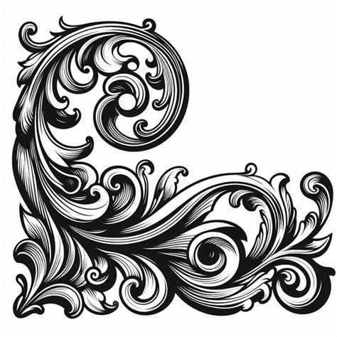 Swirling Corner Flourishes Outline Vector Premium Ai Generated Vector