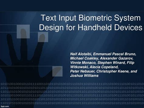 PPT Text Input Biometric System Design For Handheld Devices PowerPoint Presentation ID