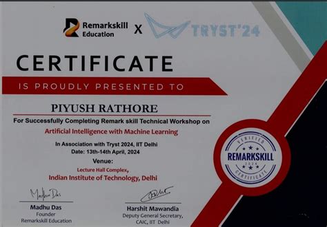 Piyush Rathore On Linkedin Glad To Share That I Recently Attended A