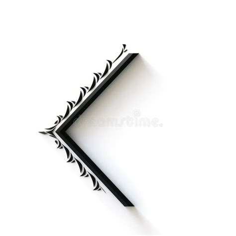 Elegant Black Vertical Frame With Angular Forms On White Background
